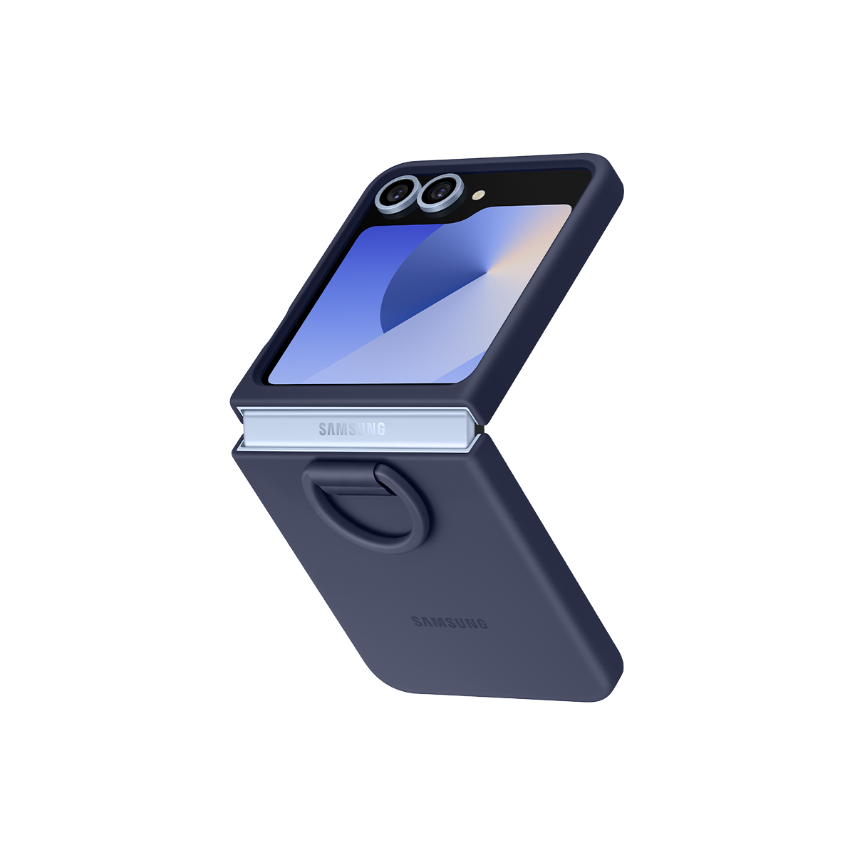 Samsung ZFLIP6 Silicone Case with Ring Navy