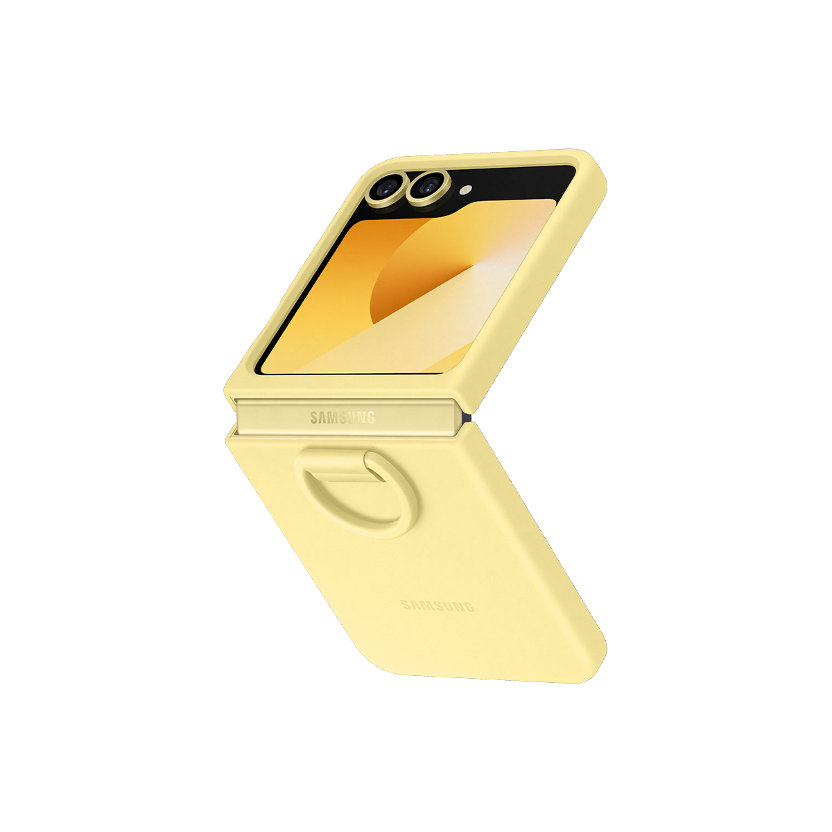 Samsung ZFLIP6 Silicone Case with Ring Yellow